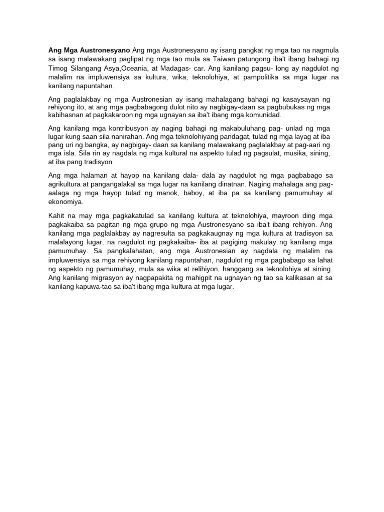 Ang Mga Austronesyano | PDF