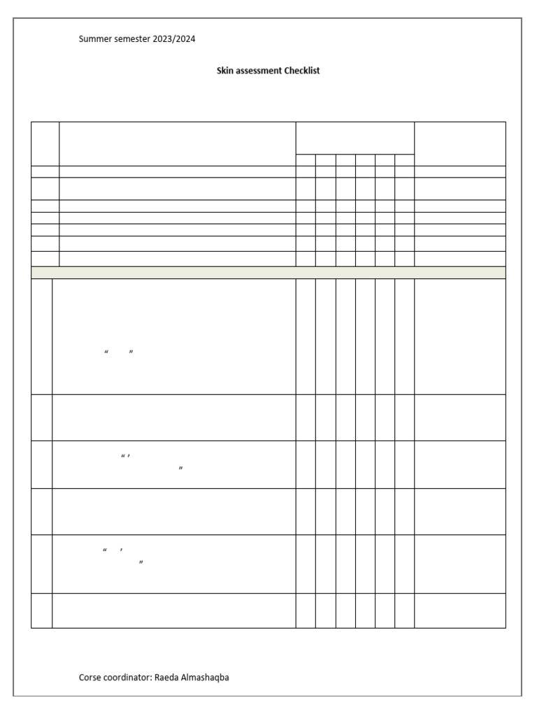 Physical Assessment Checklist | PDF