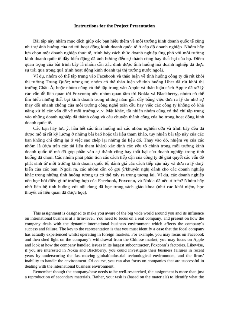 VIE-IBM - Project Presentation Instruction | PDF