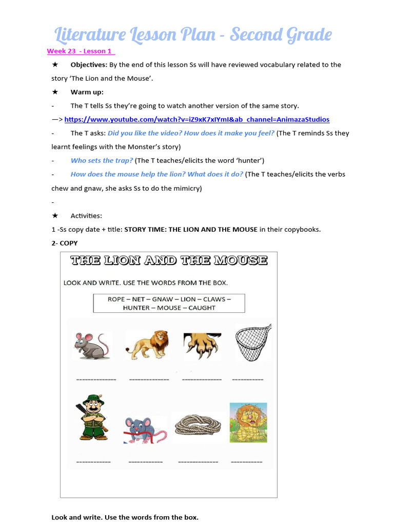 Lesson Plan - Literature - Second Grade | PDF