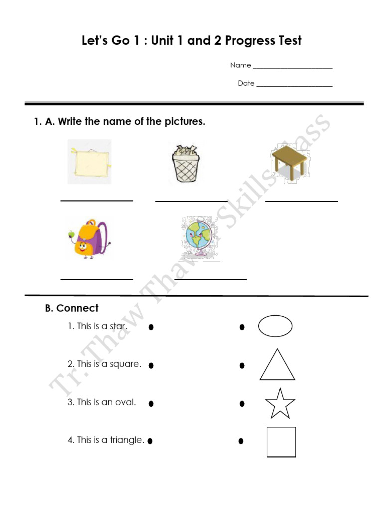 Let’s Go 1 Unit 1 & 2 Test | PDF