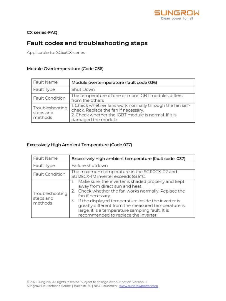 FAQ - 1033 - T2 Fault Codes and Troubleshooting Steps 031-040 - NF | PDF