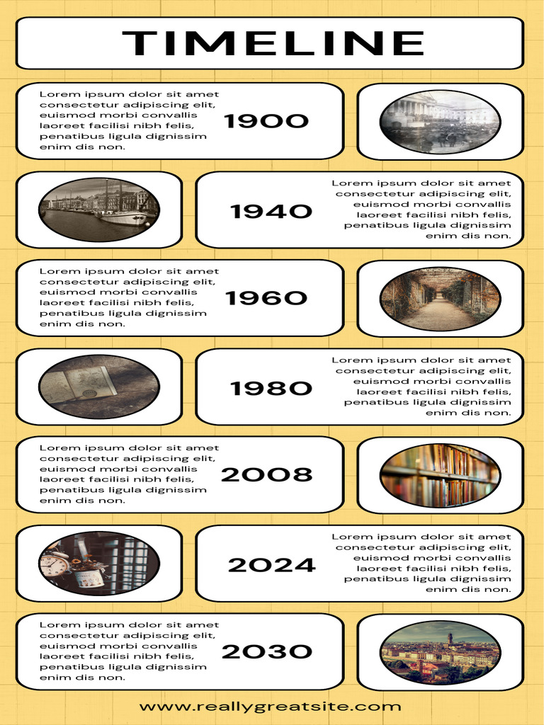 Yellow Modern History Timeline Infographic | PDF