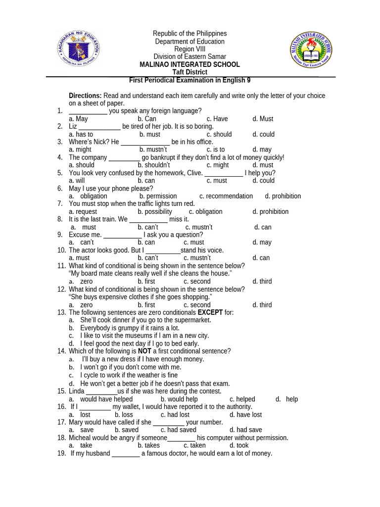 First Periodical Examination Eng 9 | PDF