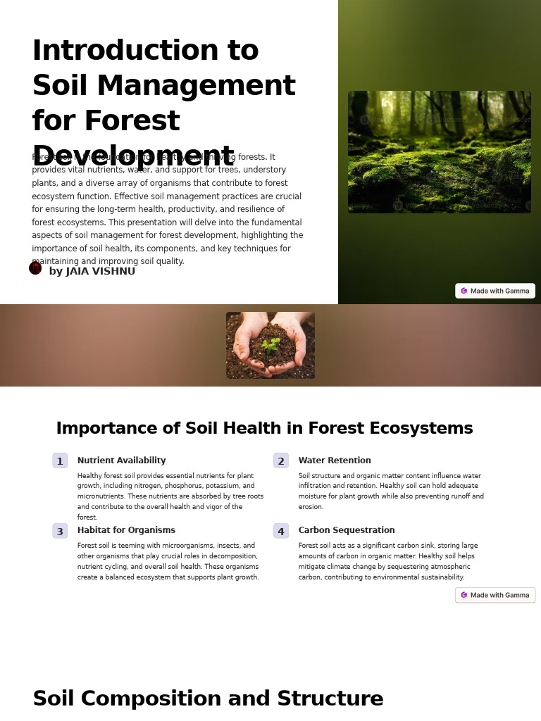 Introduction To Soil Management For Forest Development | PDF