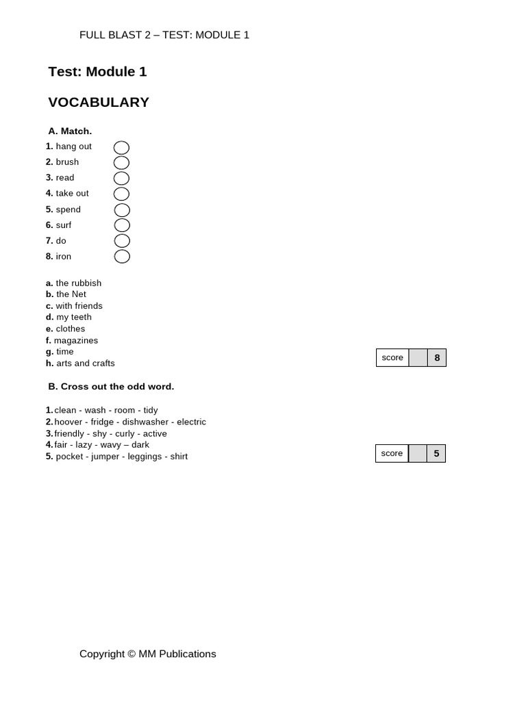 Full Blast 2_Tests_Mod 1 | PDF