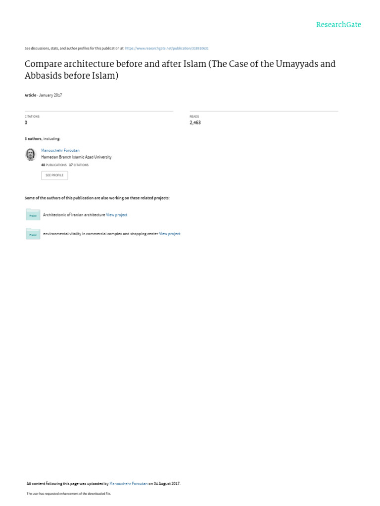 Almasi ComparearchitecturebeforeandafterIslam | PDF