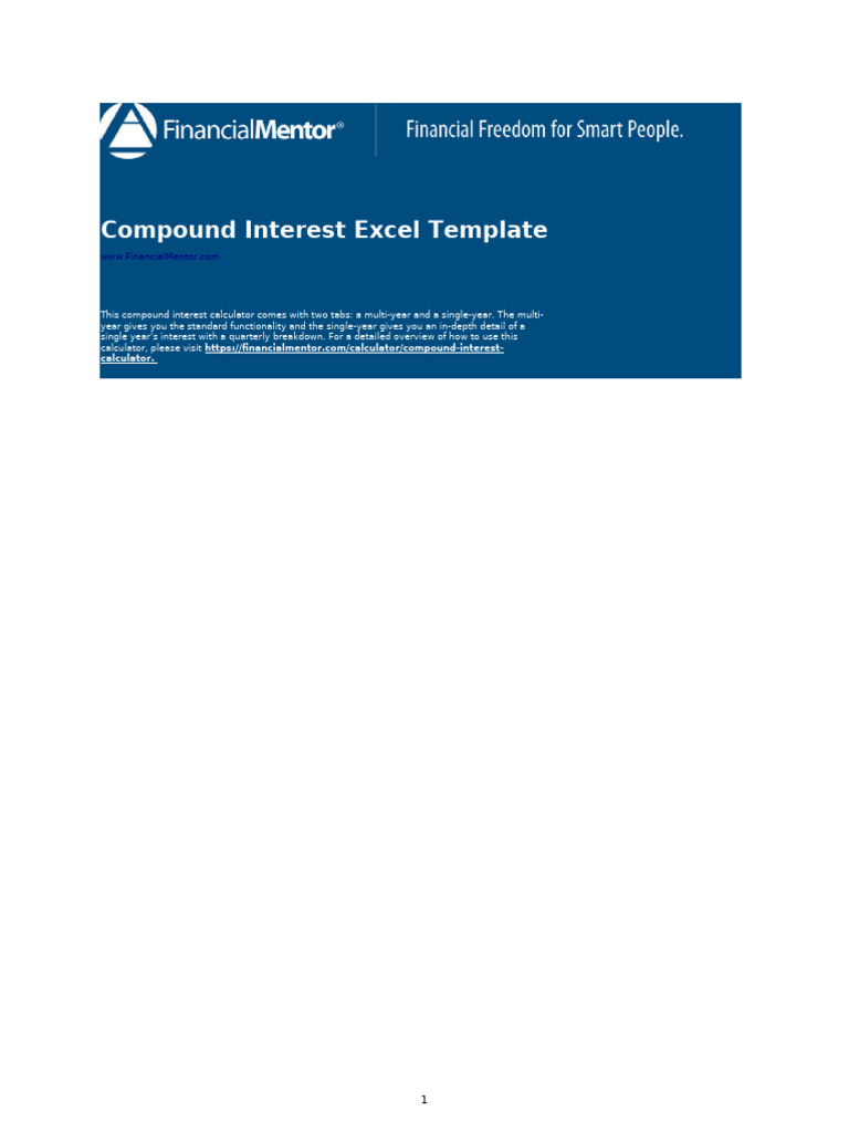 Compound Interest Excel Template | PDF