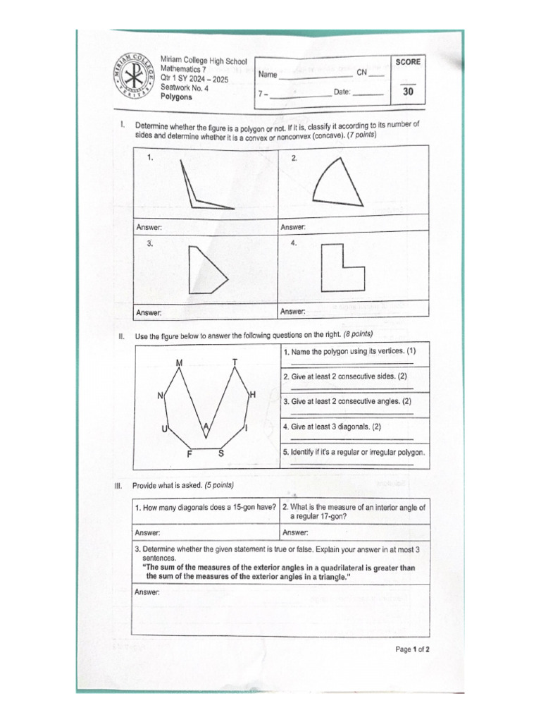 SW 3 - Answer Key | PDF