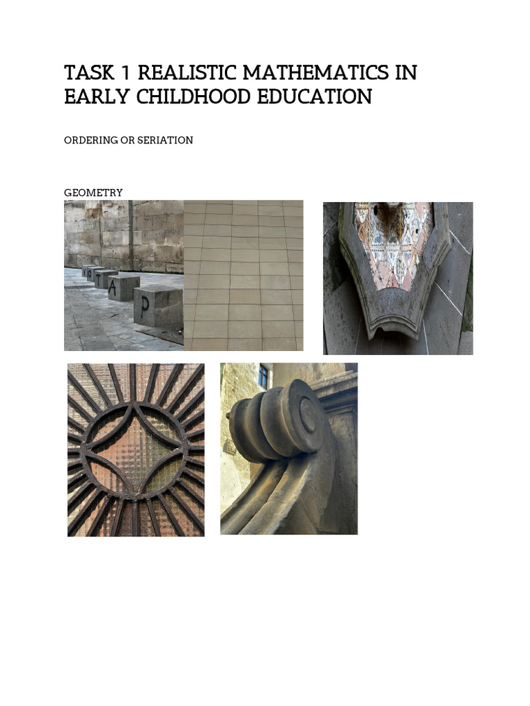 TASK 1 REALISTIC MATHEMATICS IN EARLY CHILDHOOD EDUCATION | PDF