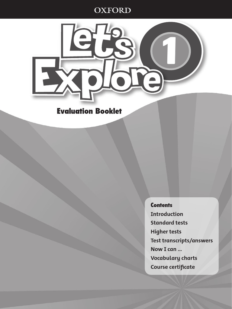 Lets Explore 1 Evaluation Booklet | PDF