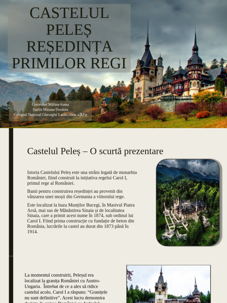 Castelul Peles - Resedinta Primilor Regi | PDF