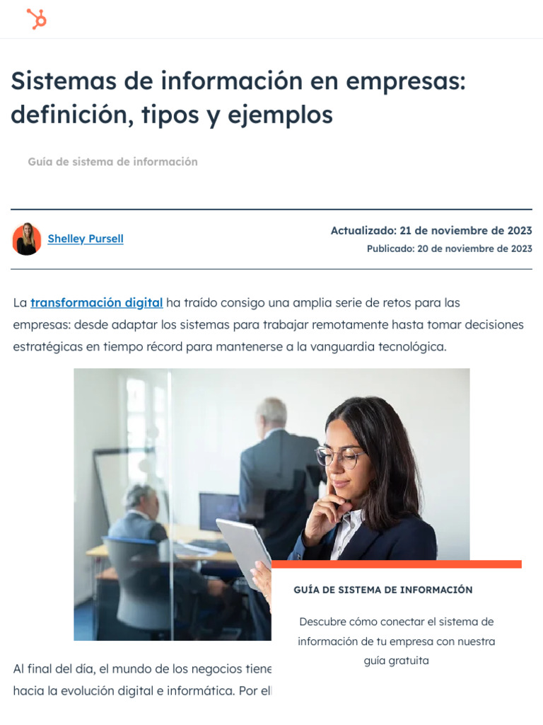 Sistemas de Información en Empresas - Definición, Tipos y Ejemplos | PDF