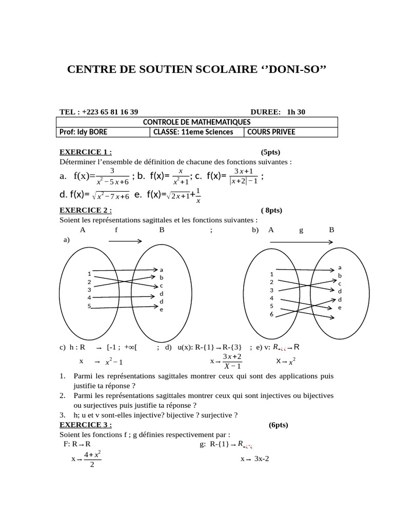 CONTROLE DE MATH | PDF