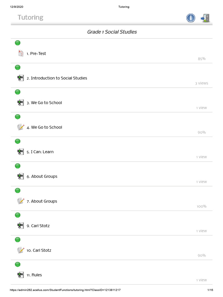 Grade 1 - Social Studies | PDF