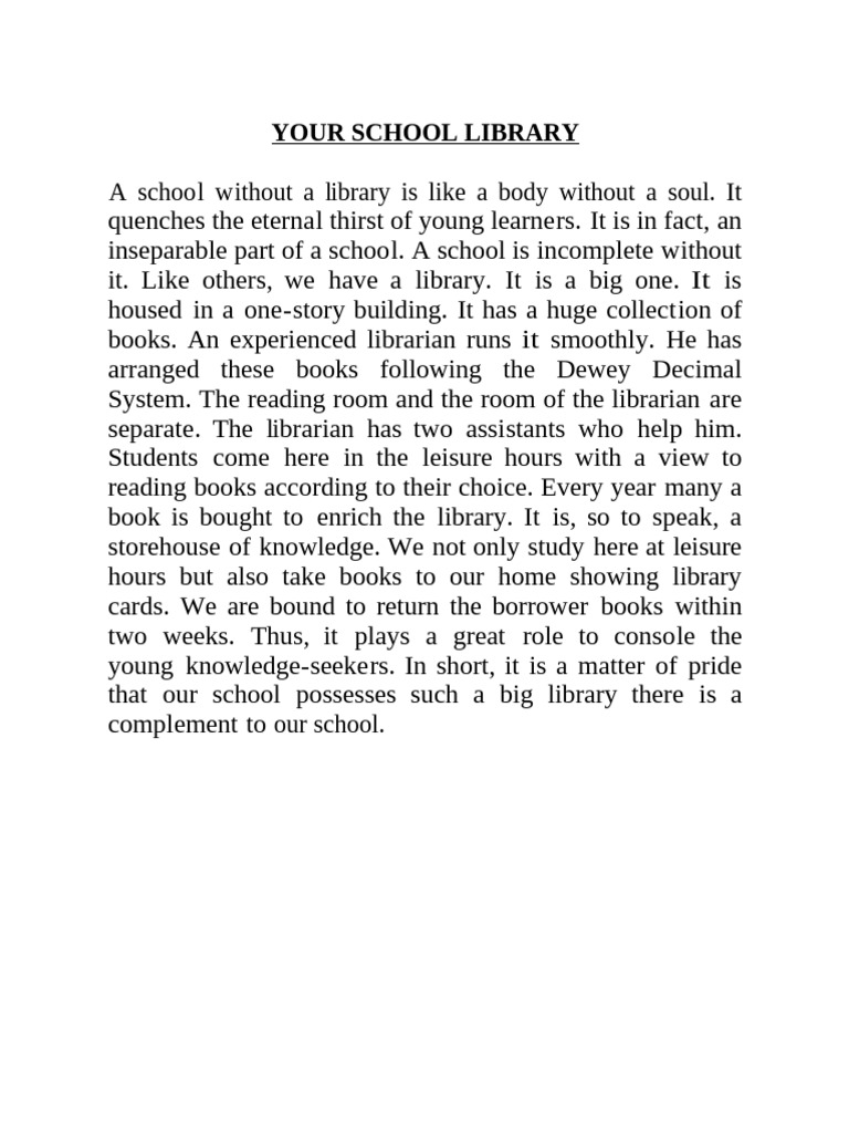 Your School Library | PDF