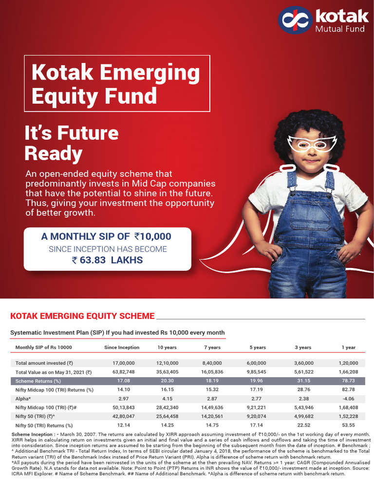 Kotak Emerging Equity Fund Performance Leaflet May 2021 | PDF | Stock ...