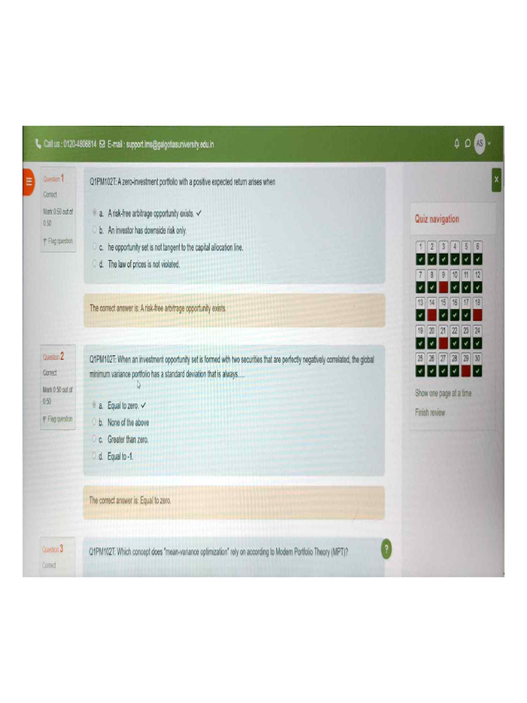 Investment and Portfolio Quiz | PDF