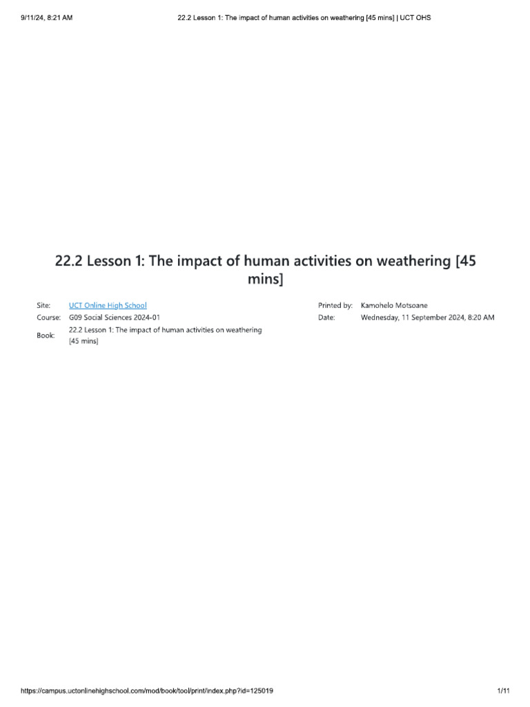 The Impact of Human Activities On Weathering | PDF
