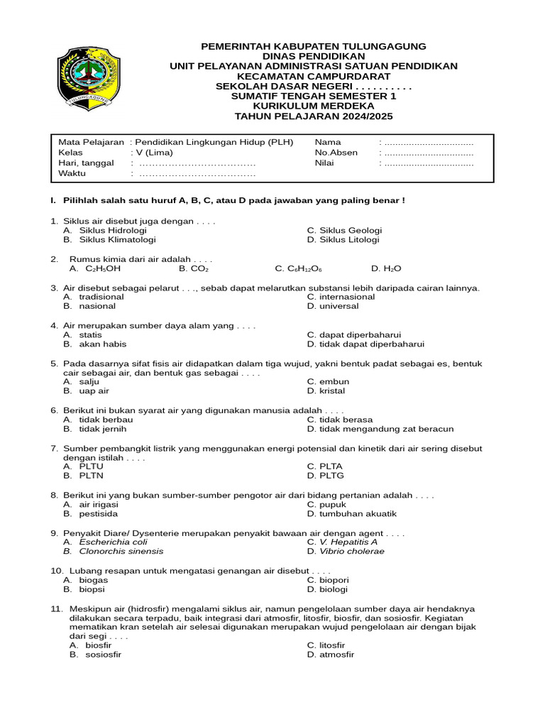 STS PLH Sem. 1 - 2024-2025 | PDF