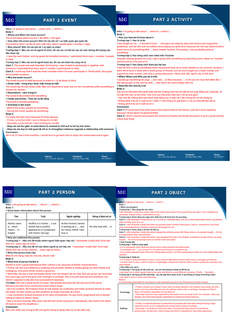 SPEAKING-PART-2-TEMLATE | PDF