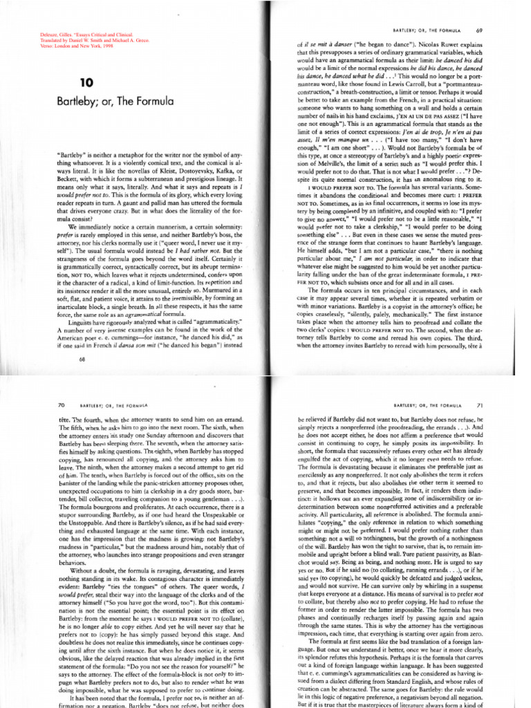 3) Bartleby or The Formula | PDF