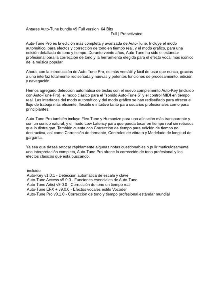 Antares Auto-Tune Bundle v9 Full Version | PDF