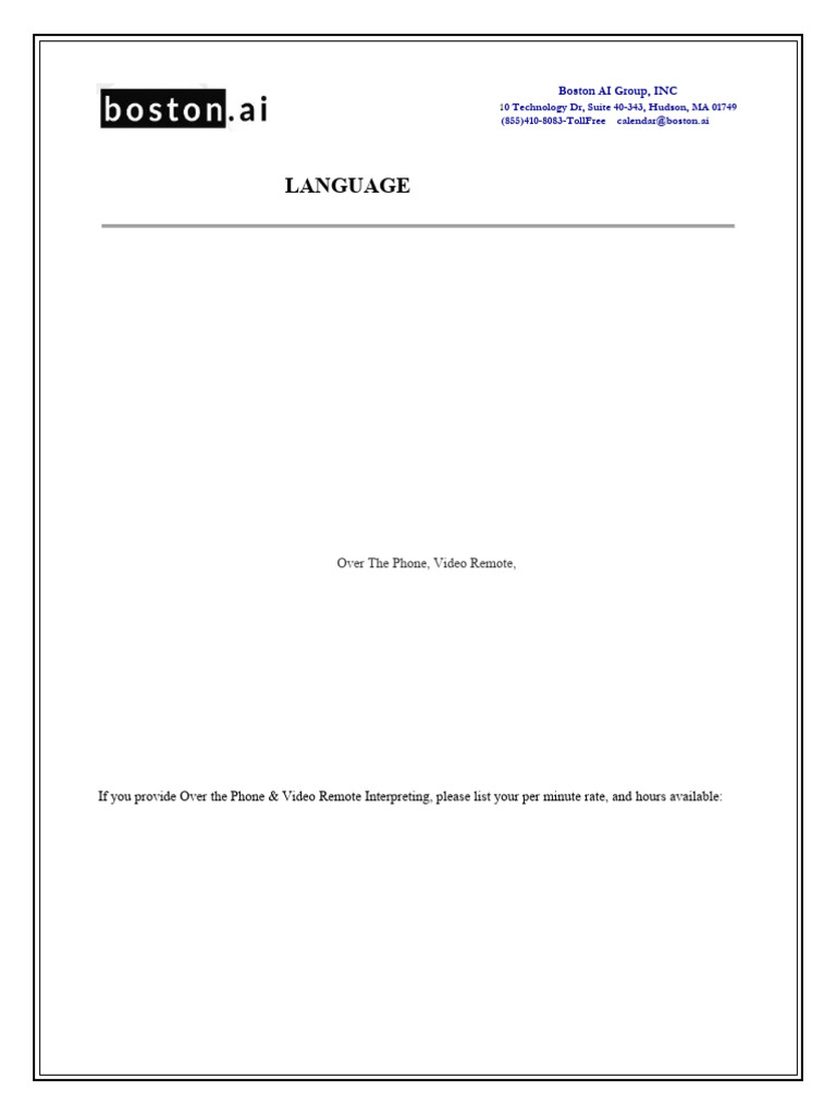 Language Profile Form-BostonAI | PDF