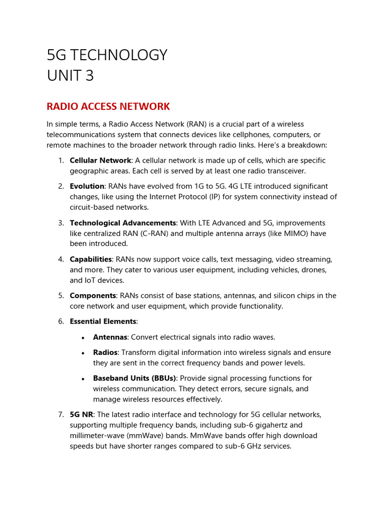 5g Technology Unit3 | PDF