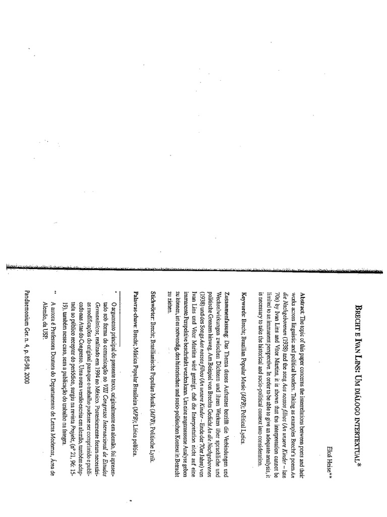 Bretch - Aos Que Vão Nascer | PDF