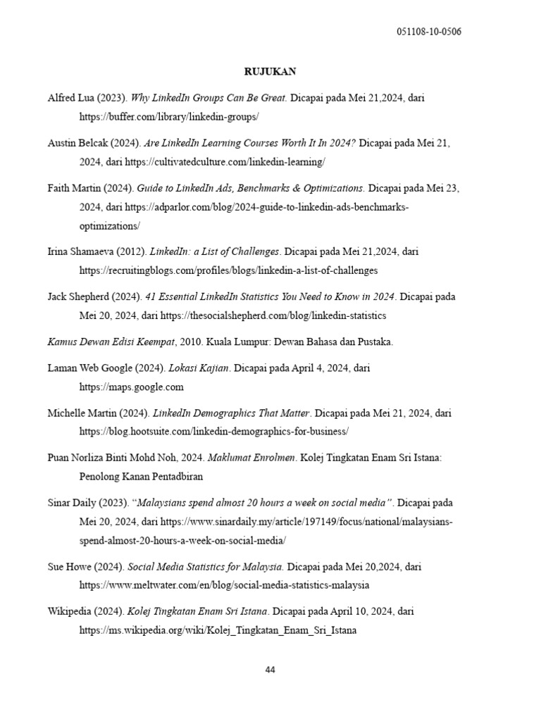 Contoh Rujukan Kerja Kursus Pengajian Am Sem2 STPM | PDF