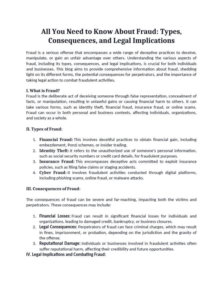 All You Need to Know About Fraud | PDF