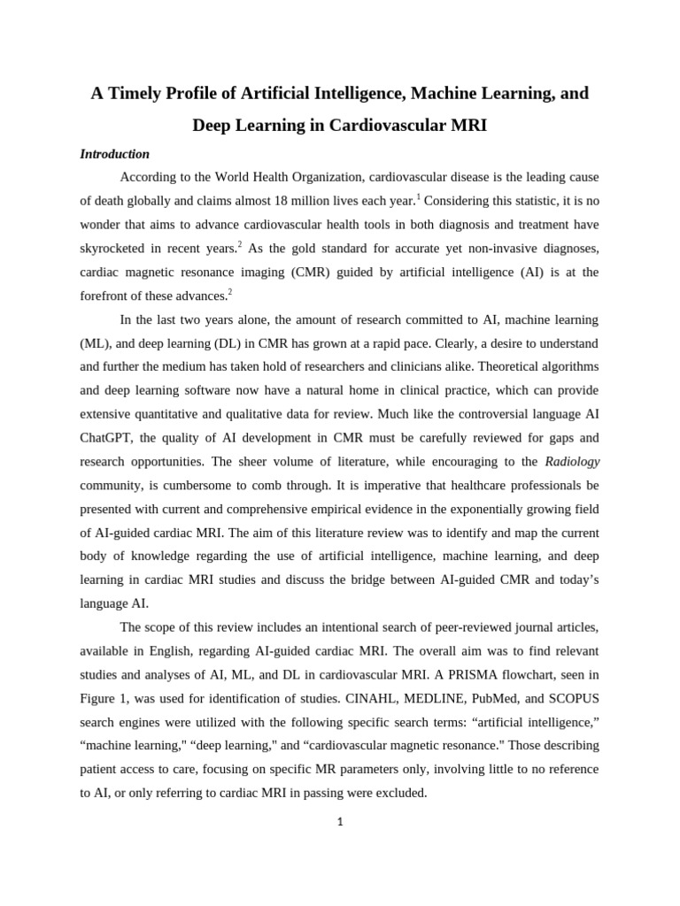 AI in Cardiovascular MRI (1) | PDF