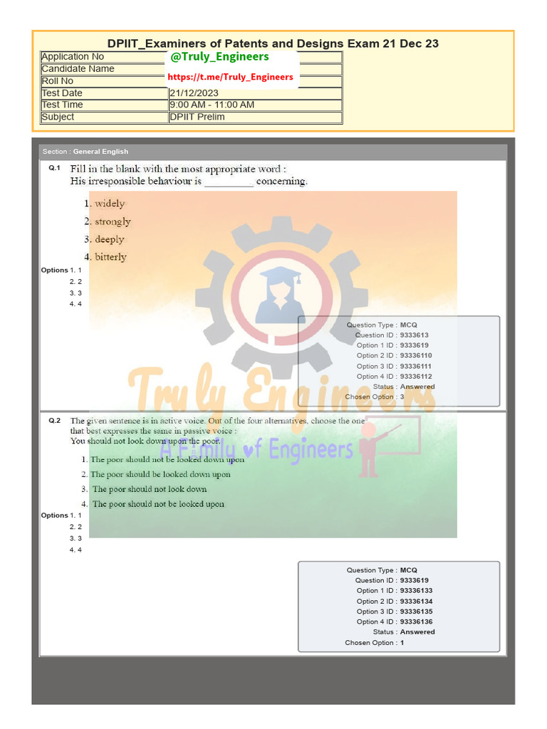 CGPDTM Examiner 21dec23 Key @truly - Engineers | PDF