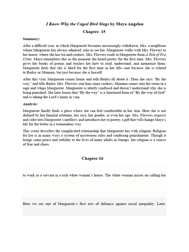 I Know Why The Caged Bird Sings - CH 15&16 | PDF
