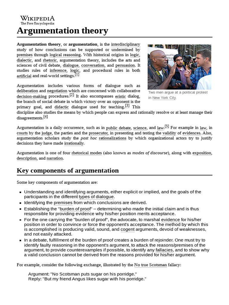 Argumentation Theory Pdf
