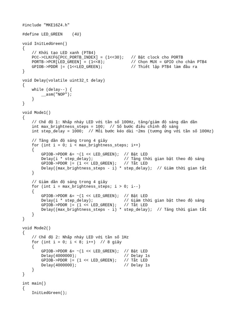 Code Bài 1 Mcu Ver 2 | PDF
