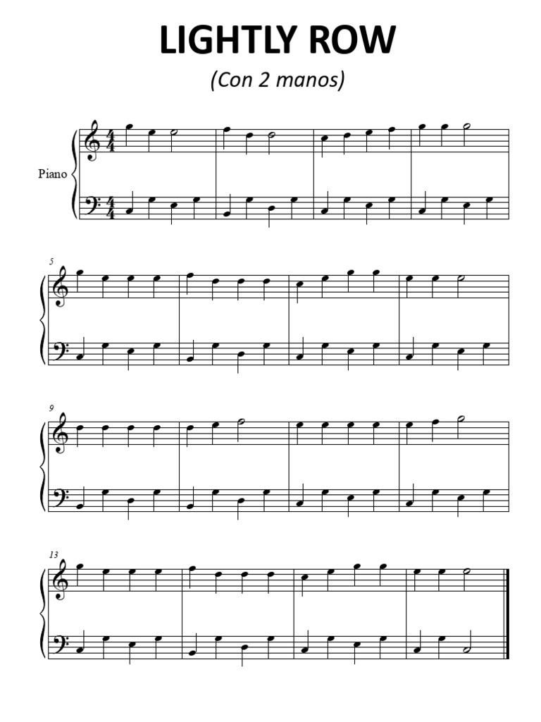 Lightly Row - Partitura Piano Dos Manos | PDF