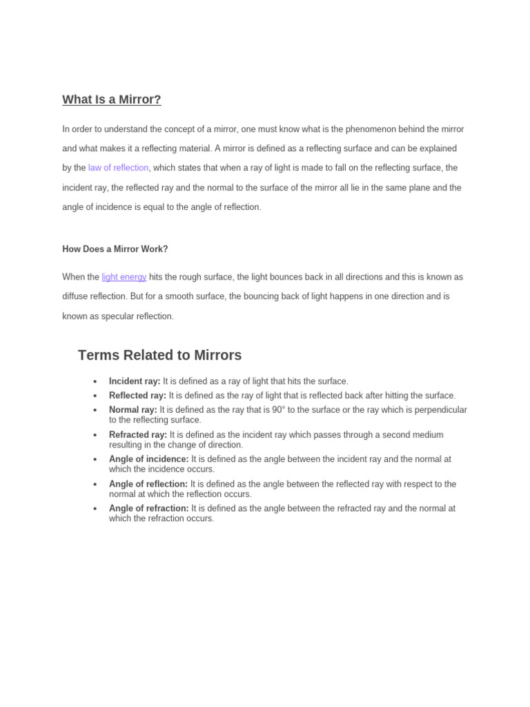 What Is a Mirror | PDF