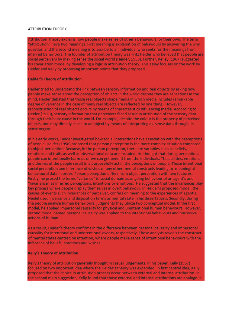 Unit 1 Attribution Attitude | PDF