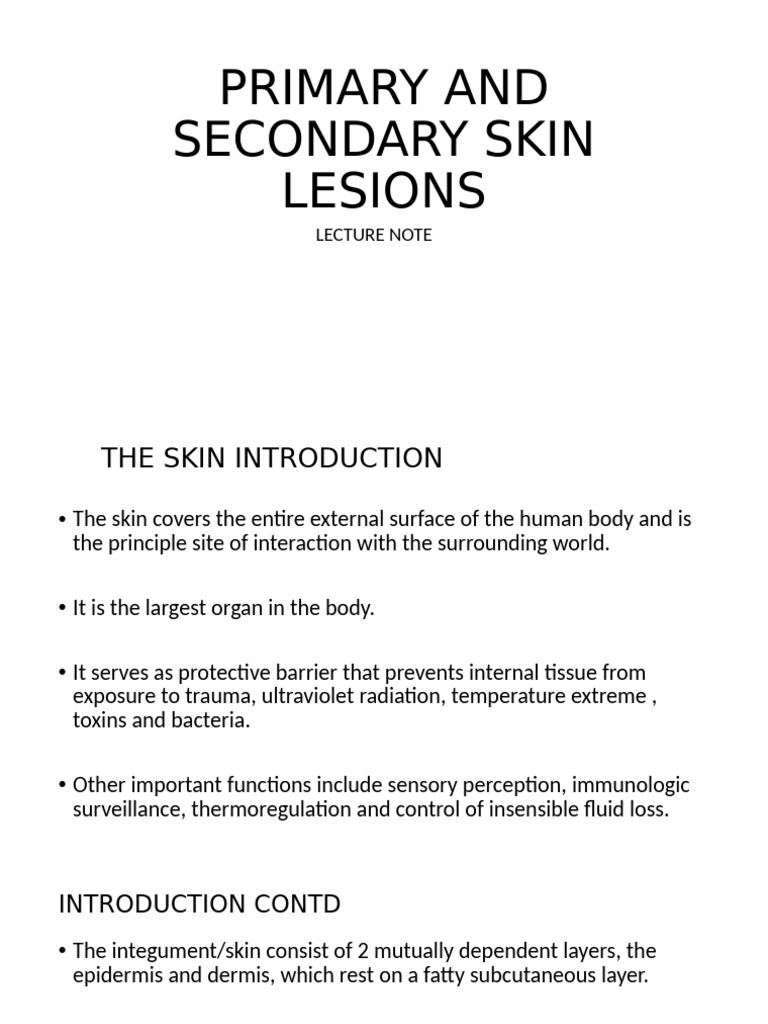Primary and Secondary Skin Lesions [Autosaved]-1 | PDF