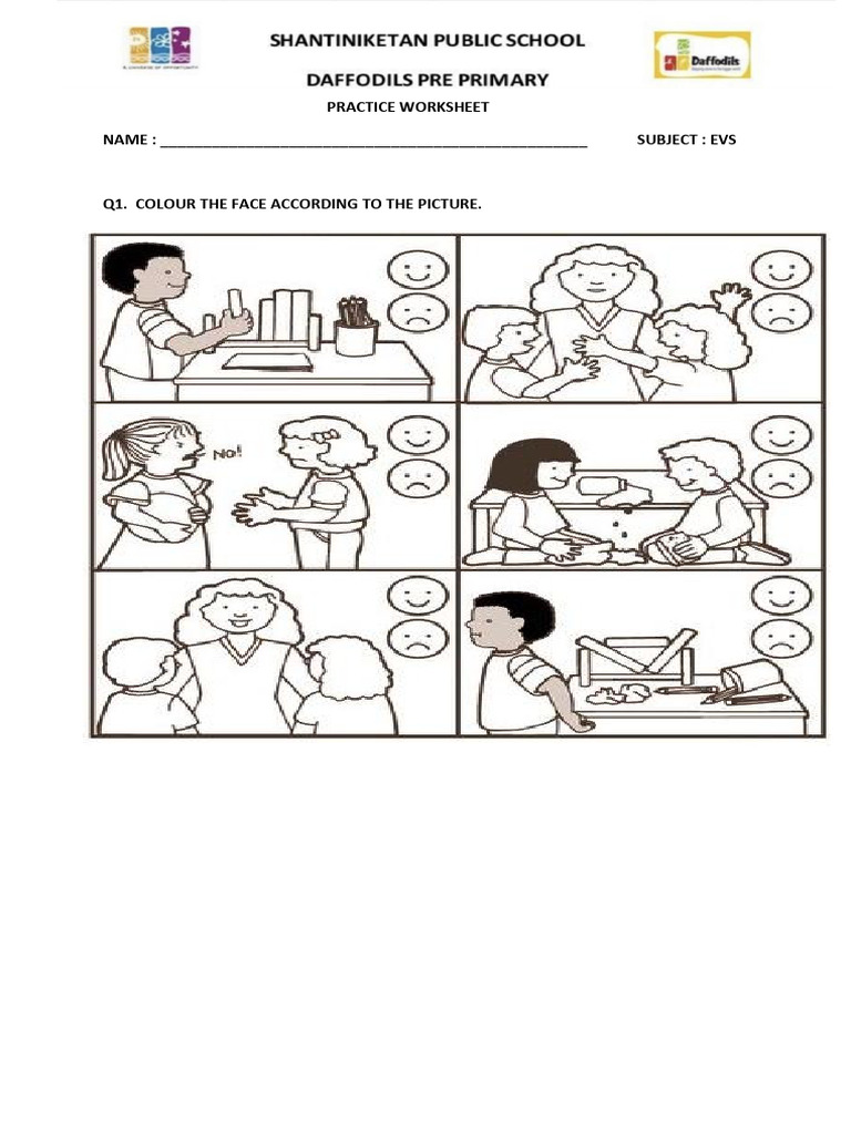 Practice Worksheet Evs 1 | PDF