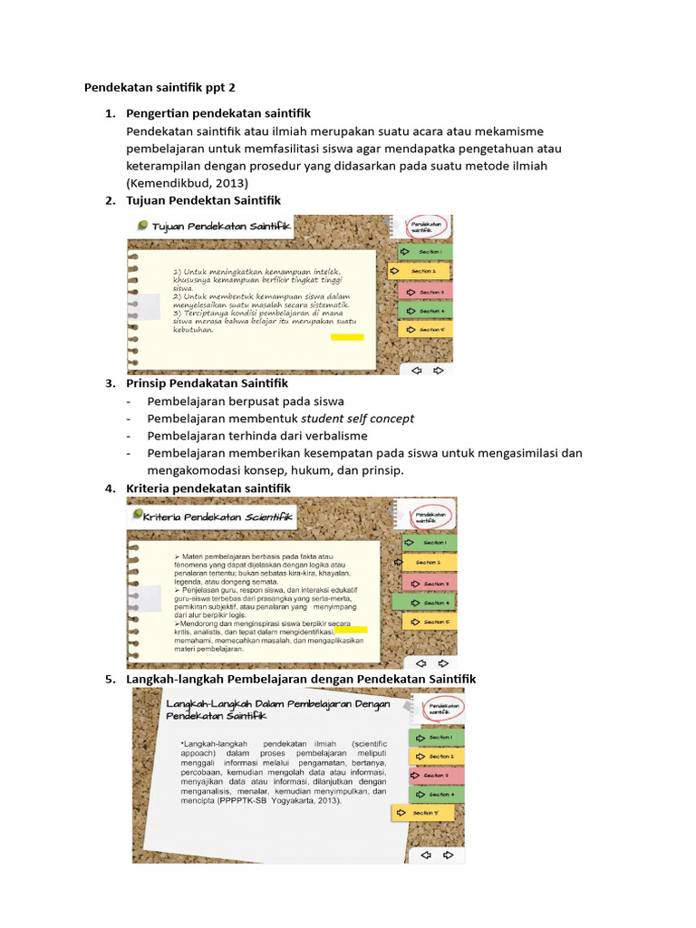 CONTOH ISI PPT Pendekatan saintifik | PDF