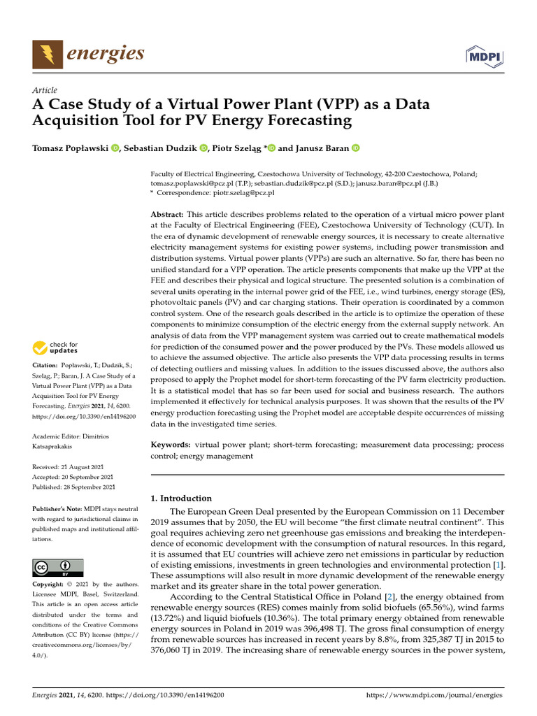 A Case Study of A Virtual Power Plant VPP As A Dat | PDF | Wind Power ...