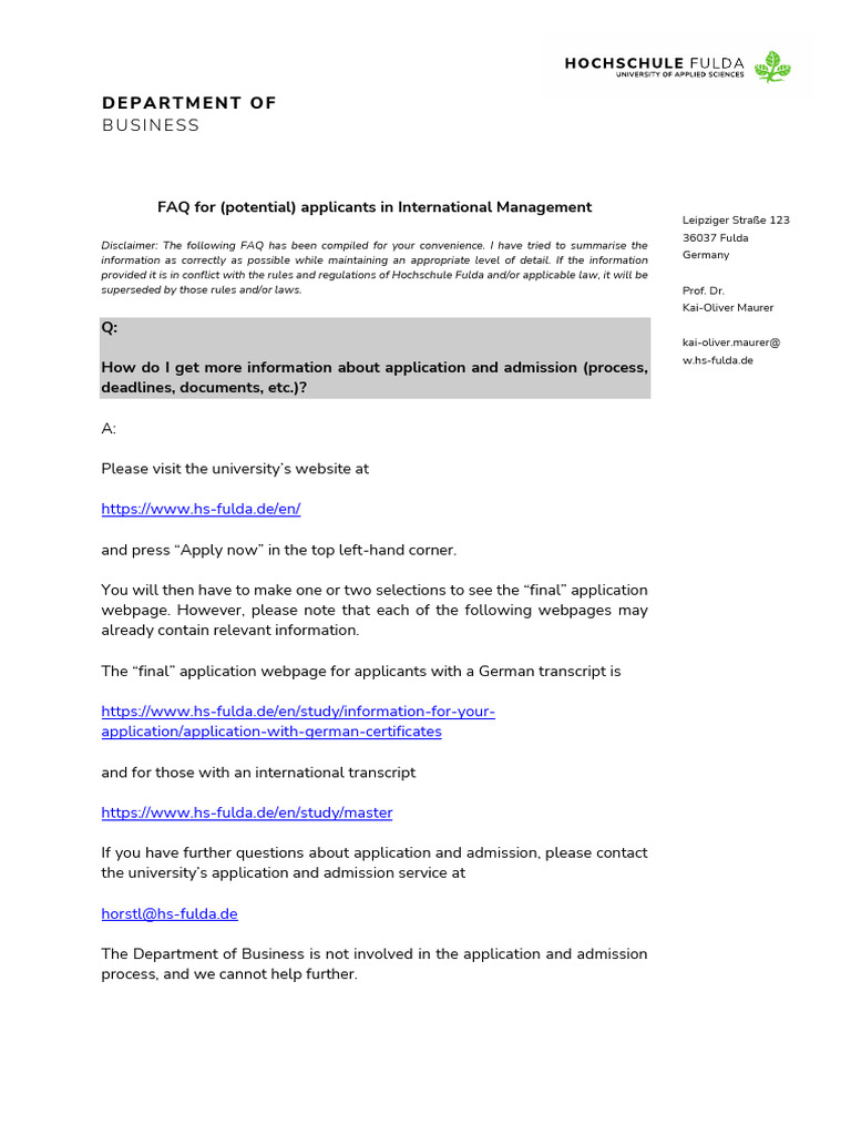 FAQ International Management | PDF