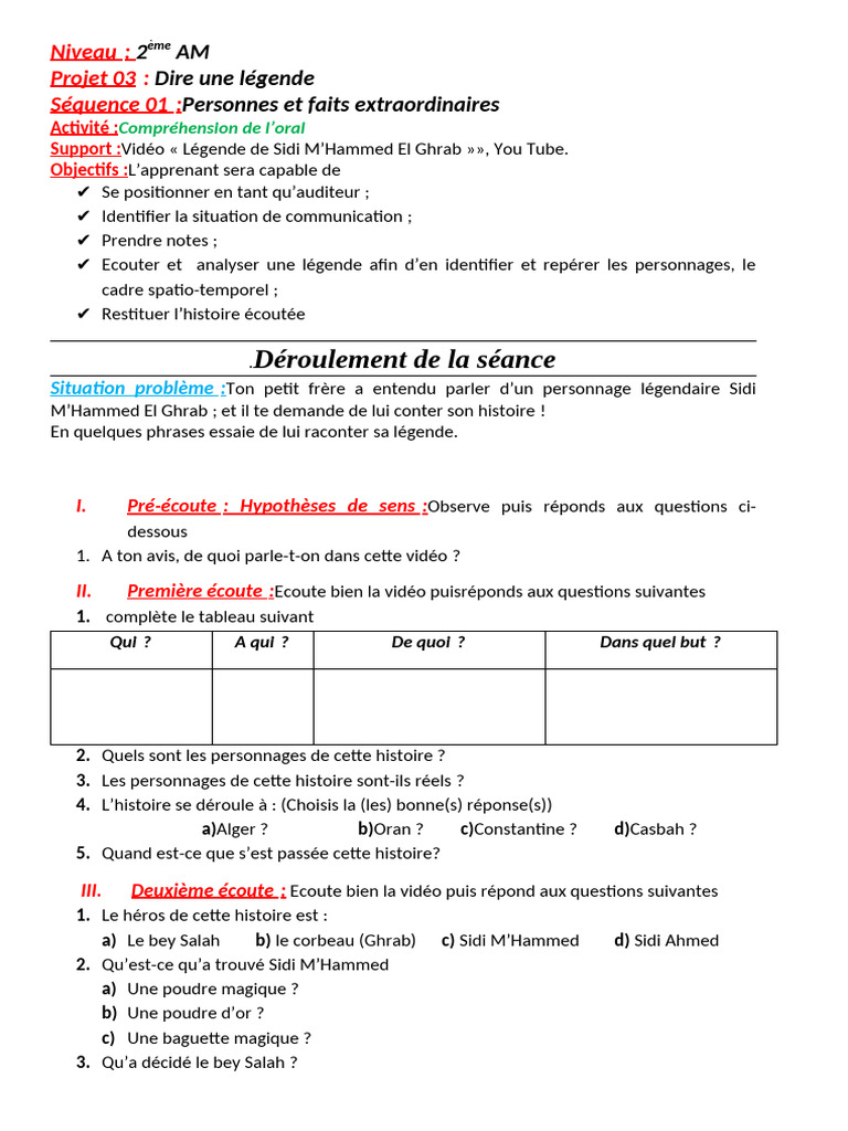 Niveau - 2ème AM | PDF