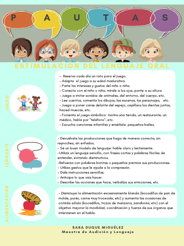 Estrategias para Estimular el Lenguaje Infantil | PDF | Artes del ...