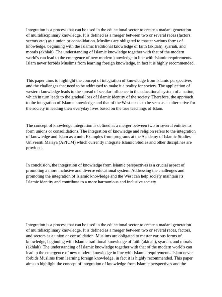 Integration Is A Process That Can Be Used in The Educational Sector To ...