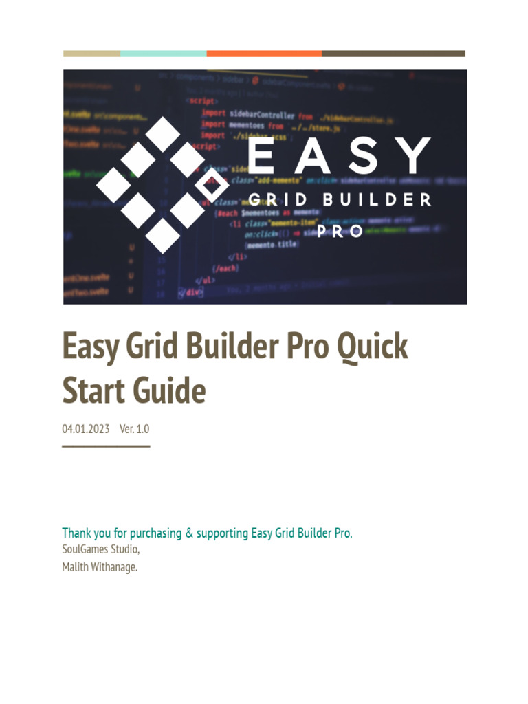 Easy Grid Builder Pro Quick Start Guide Offline Pdf