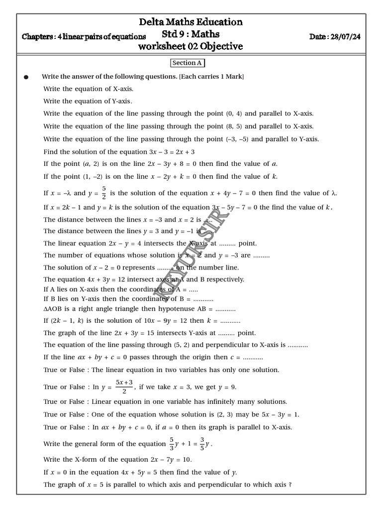 Worksheet02objective - D28 Jul 2024 | PDF